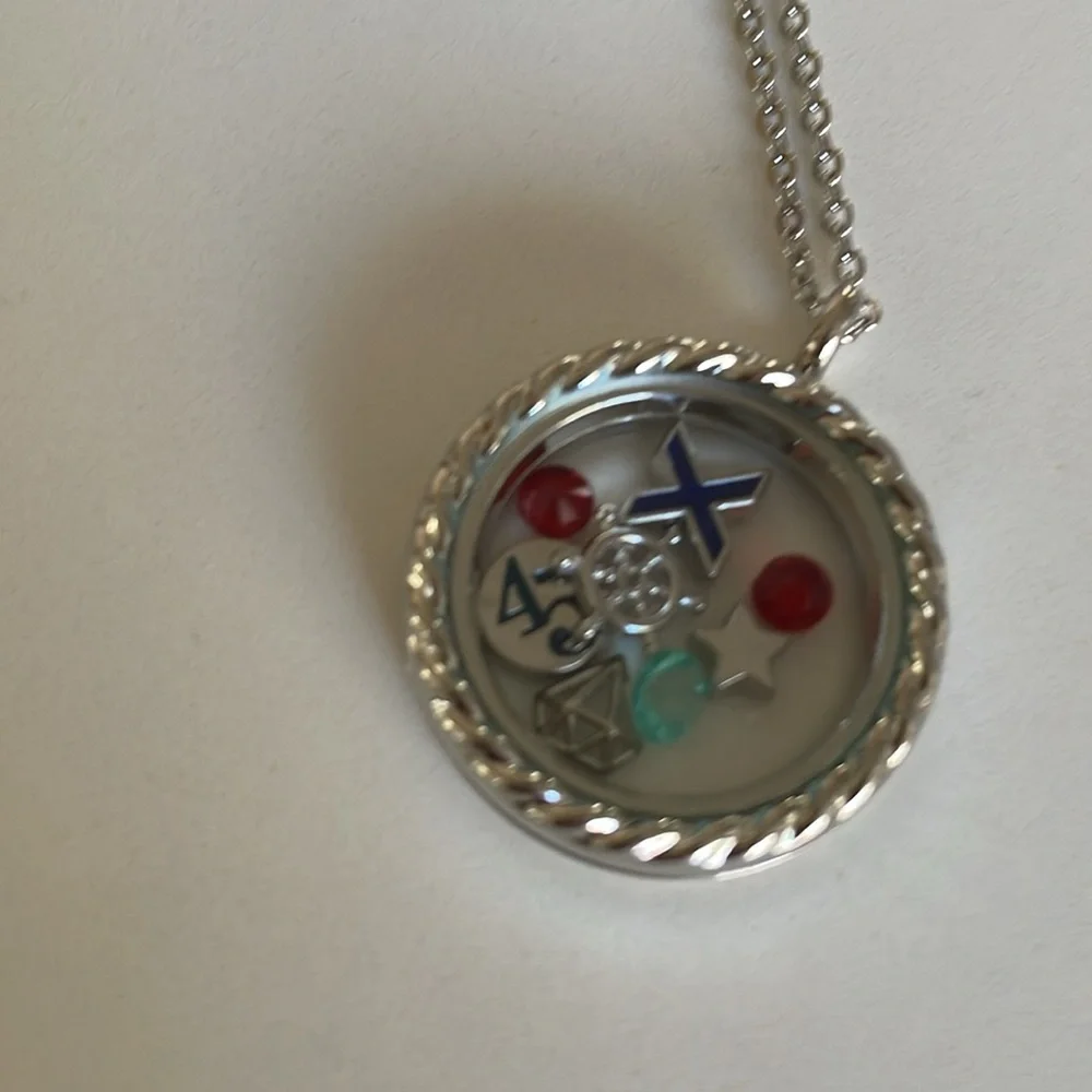 Effy | Jewelry | Effy Locket With 8 Charms Blue And Red Jewels Ship ...
